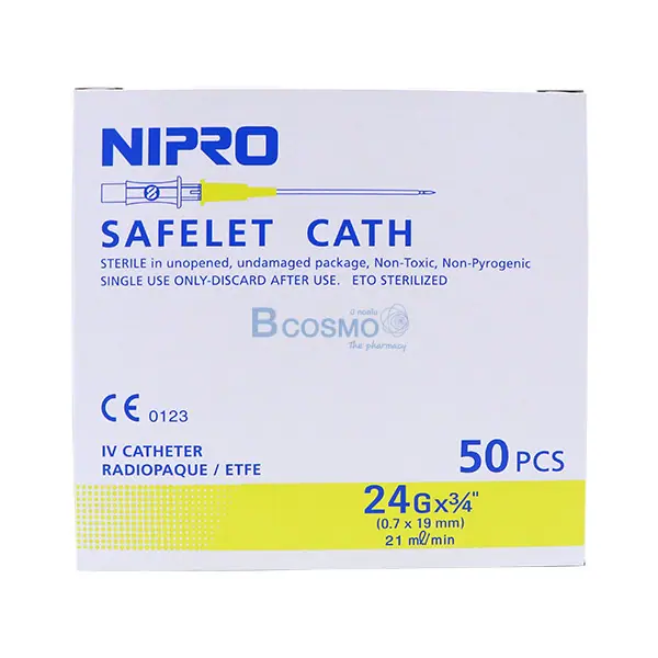 I.V. CATHETER NIPRO 24G x 3/4" [50 ชิ้น/กล่อง] - Bcosmo ขายอุปกรณ์ ...